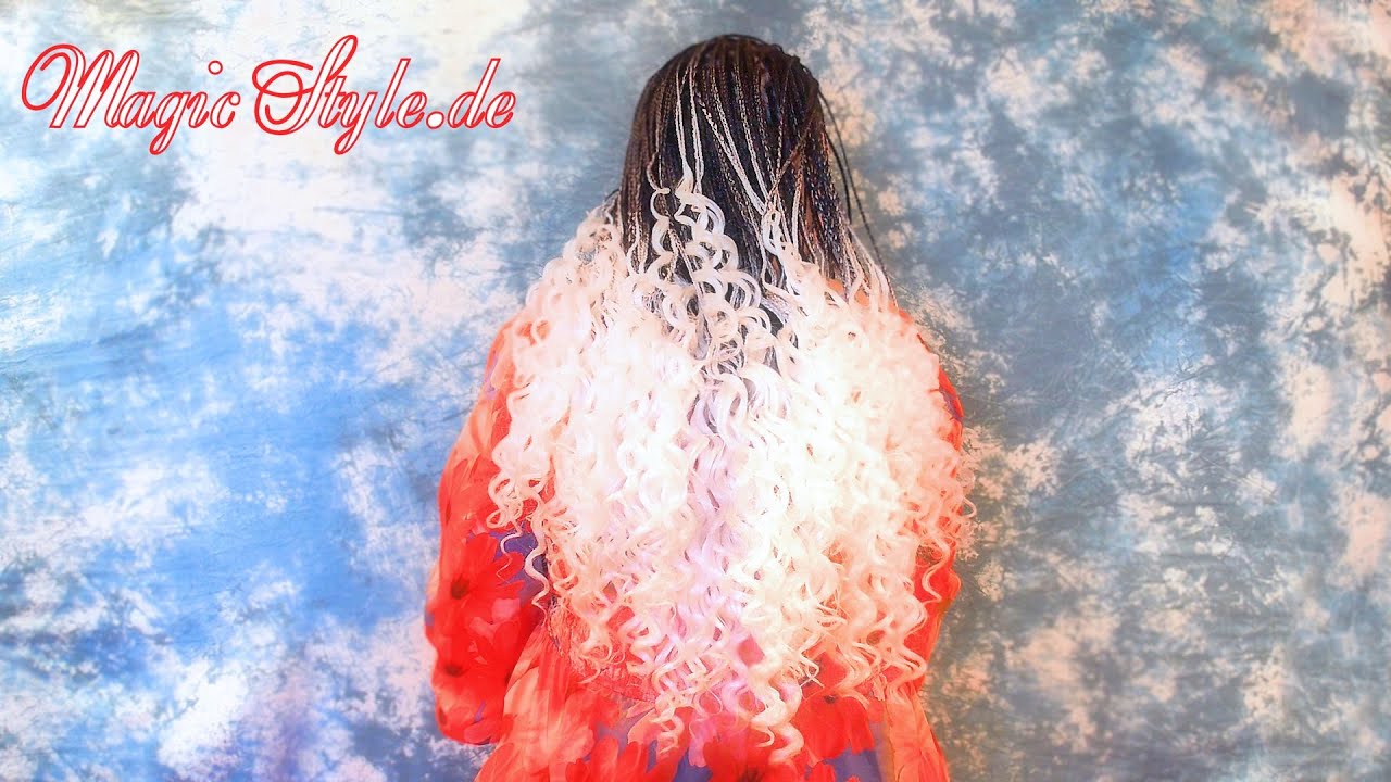 Iris: Unkaschierte Open Braids in Schwarzweiß Ombre mit Locken! Micro ...