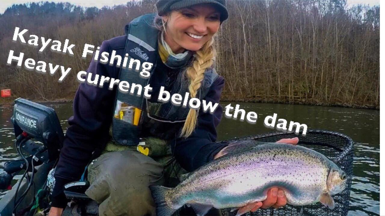 KAYAK fishing below the dam - YouTube