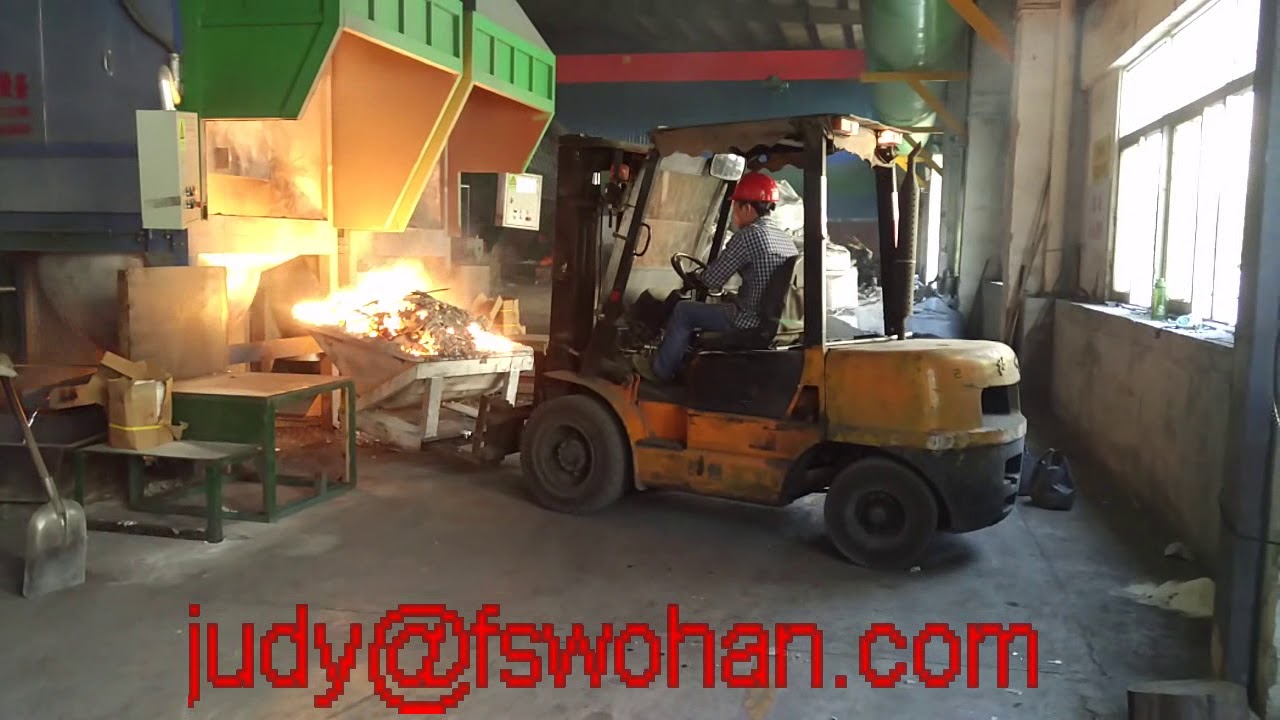 Big capacity aluminum hot dross recycling machine - YouTube