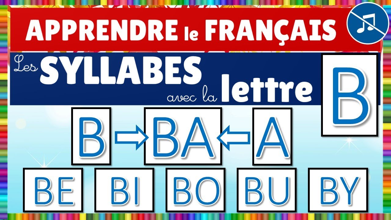 Syllabes avec la lettre B sans fond musical - YouTube