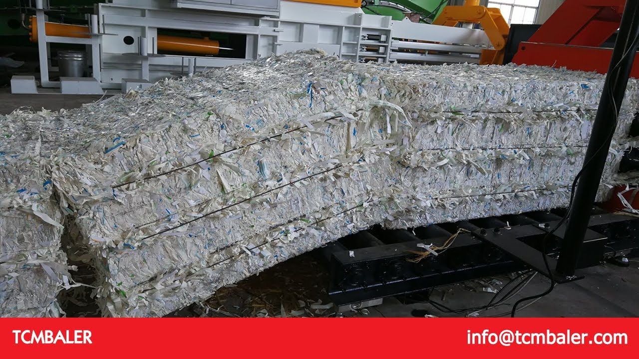 waste paper compressor machine fully automatic - YouTube