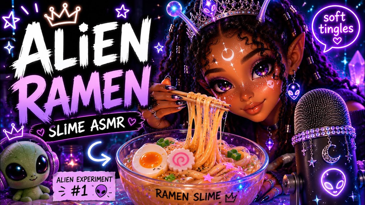Alien Ramen Slime ASMR 👽🍜 | Satisfying Slime Sounds - YouTube