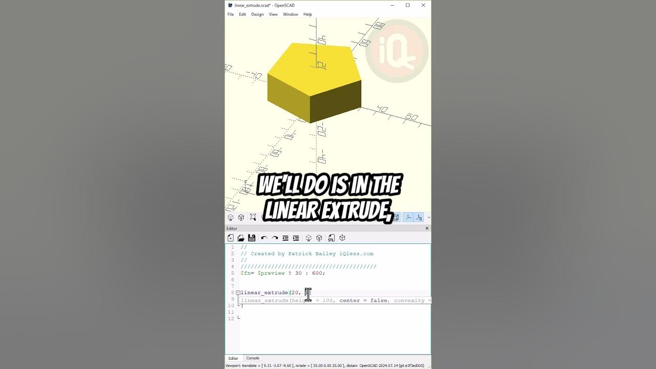 OpenScad: Linear Extrude and Scale #3dprinting #openscad #openscadtutorial - YouTube