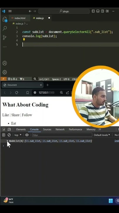 Looping Over An Nodelist Javascript Dsa Javascripttutorial Css Flexbox Frontend Coding