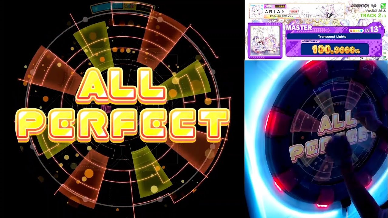 【maimai FESTiVAL】Transcend Lights [MASTER] ALL PERFECT - YouTube
