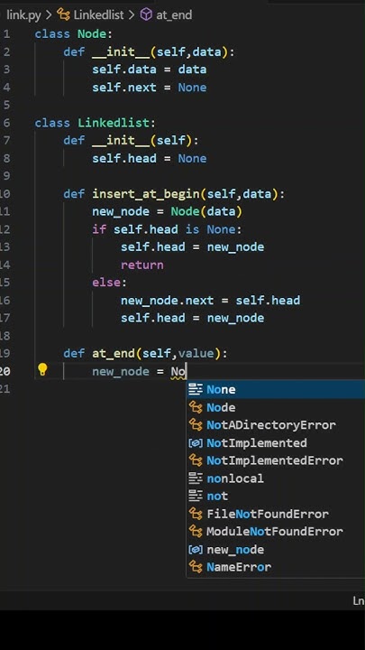 Linked List Append Method Shorts Python Programming Append Vscode Linkedlists Code