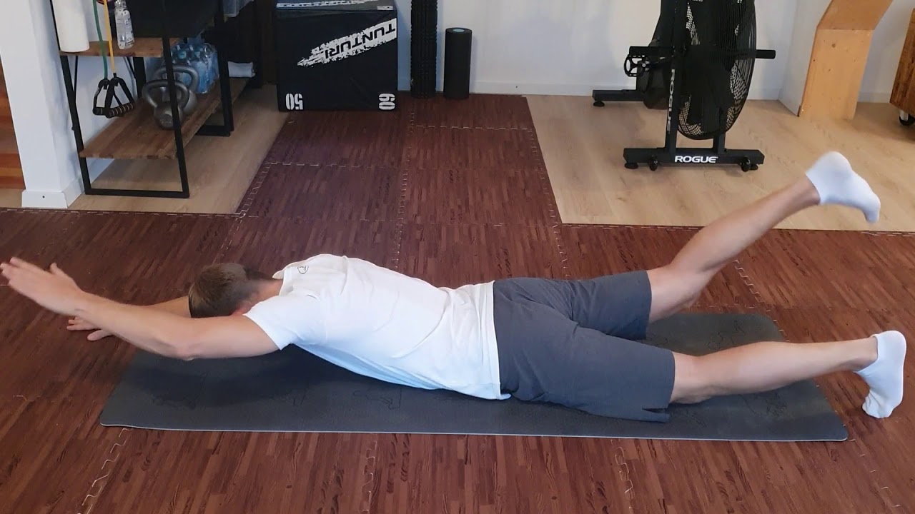 Alternate Arm and Leg Lifts - YouTube