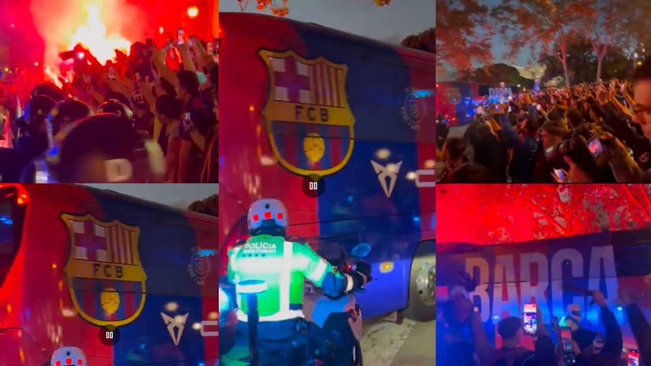 🔥 SCENES 🔥Barca fans welcome team to the stadium with crazy atmosphere ...