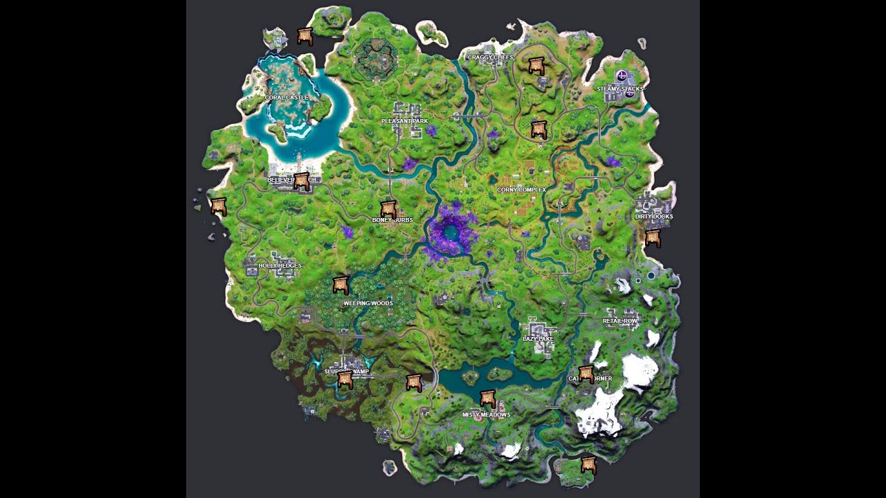 All Bounty Board Locations in Fortnite Chapter 2 Season 7 | Complete ...