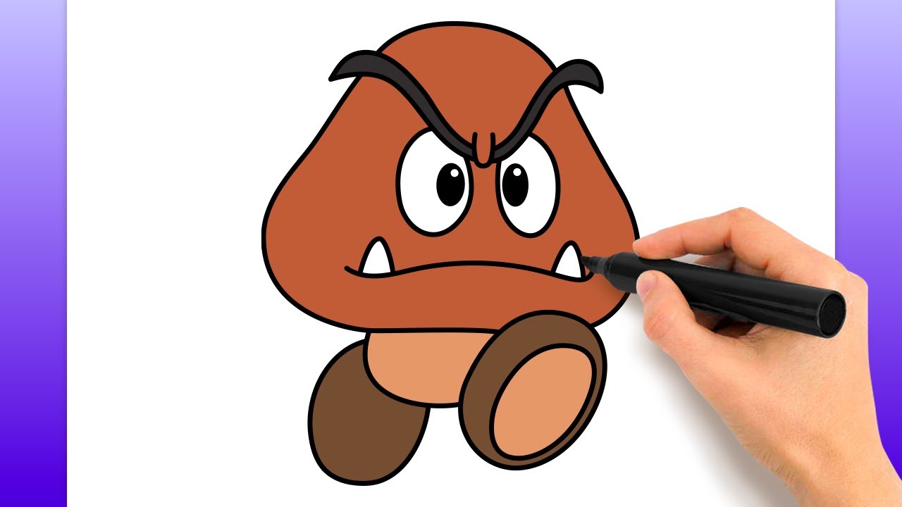 Cómo Dibujar Goomba | Fácil Tutorial De Dibujo Paso A Paso - YouTube