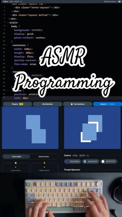 CSS Battle 17th July: ASMR Coding Keyboard Only #coding #asmr #cssbattle #aulaf75 #webdev # ...