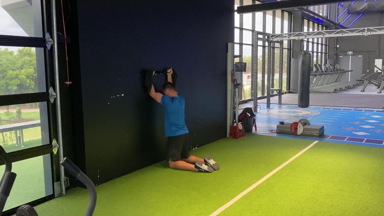 Thoracic Mobility- Towel Tall Kneeling Wall Slide - YouTube