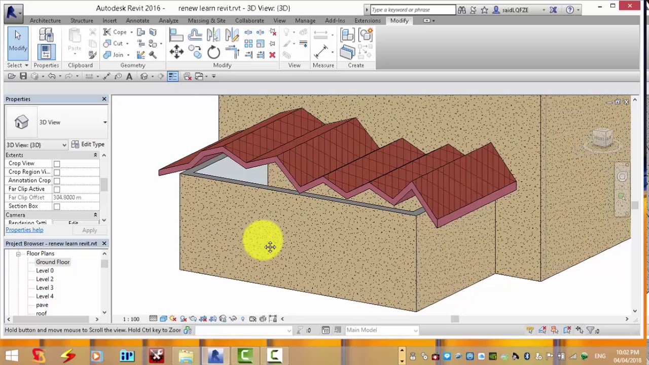 39- Roof Extrusion and dormer in Revit Architecture( شرح بالعربي ...