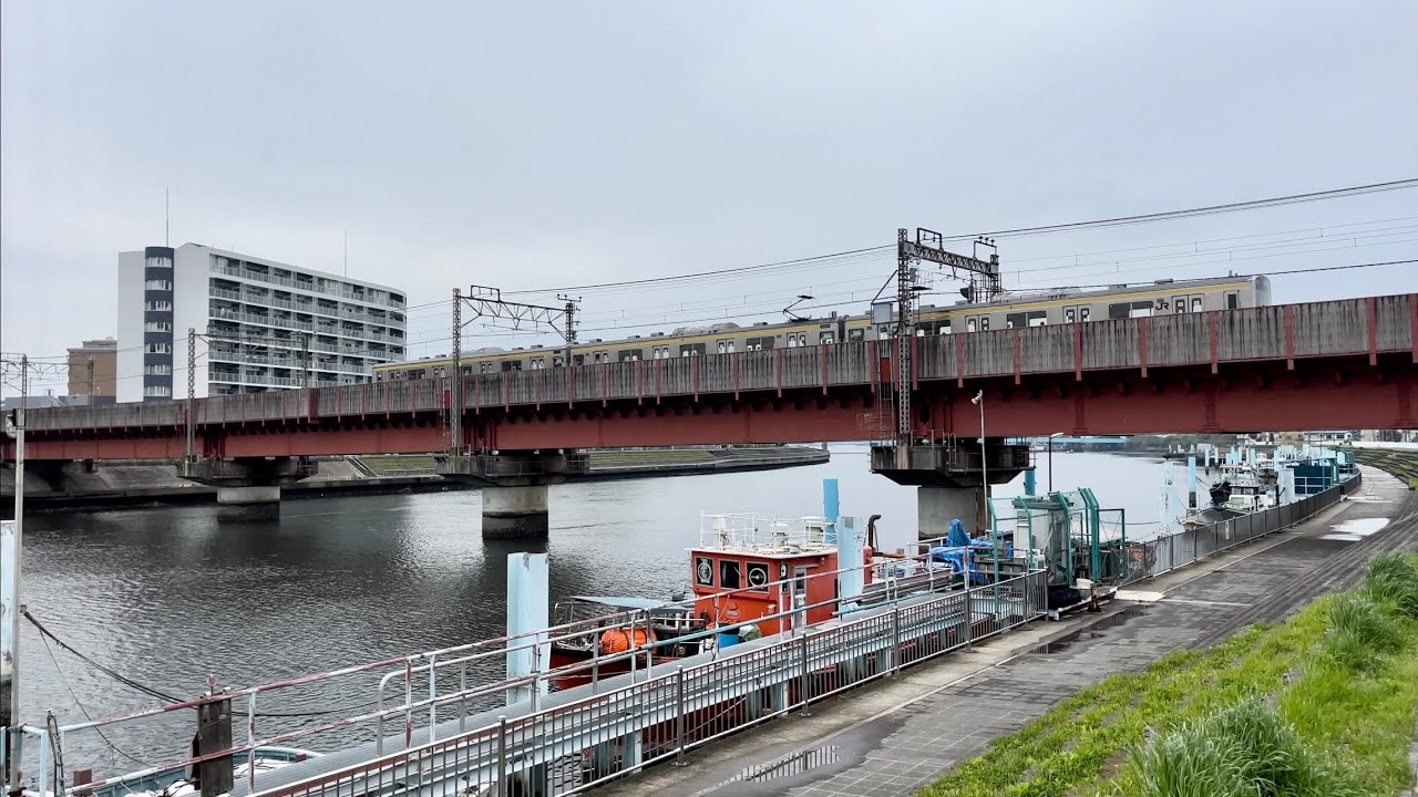 [JAPAN/Yokohama]Tsurumi River Estuary Tidal flats walking scenery ...