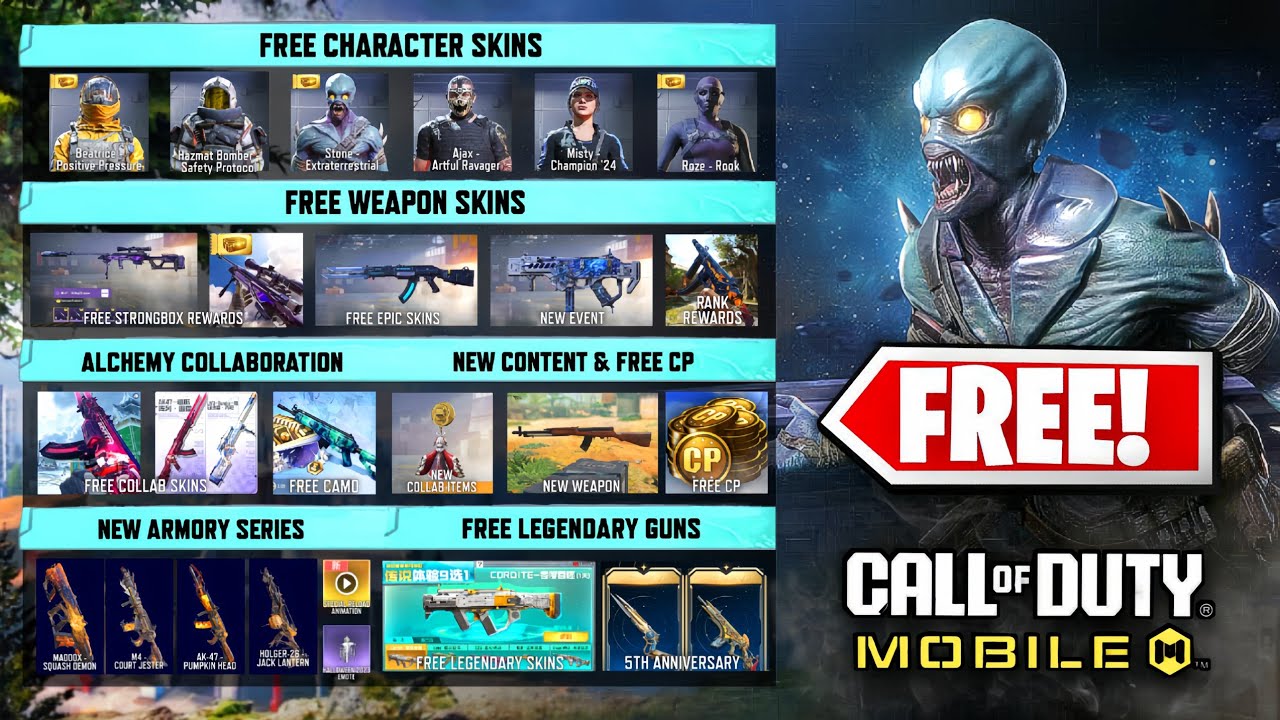 ALL 75+ FREE SEASON 9 REWARDS in COD Mobile! (FREE Characters, FREE CP ...