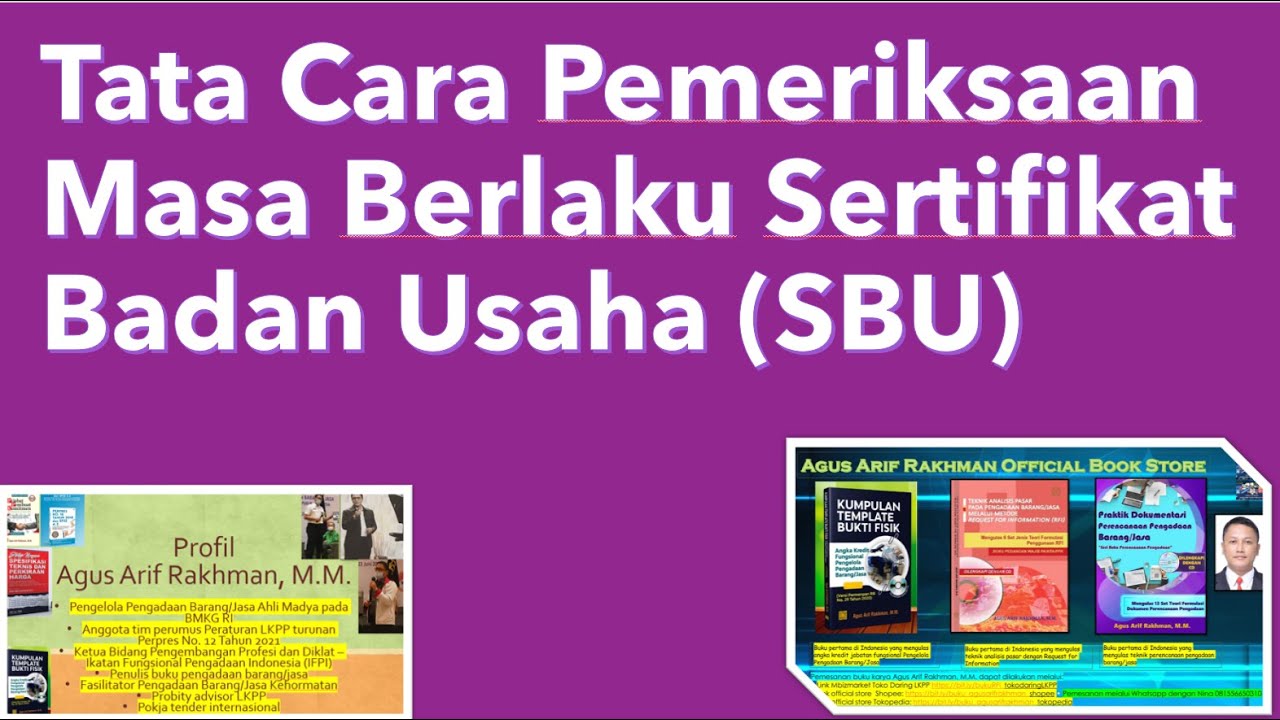 Tata Cara Pemeriksaan Masa Berlaku Sertifikat Badan Usaha (SBU) Untuk ...
