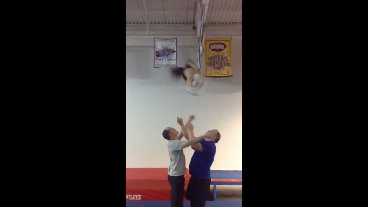 My First Double Down! Cheer Stunts - YouTube