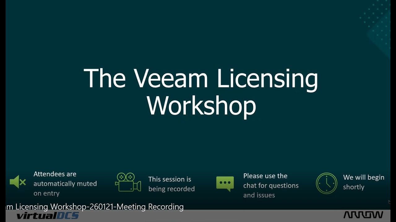 The Veeam Licensing Workshop with virtualDCS and Arrow - YouTube