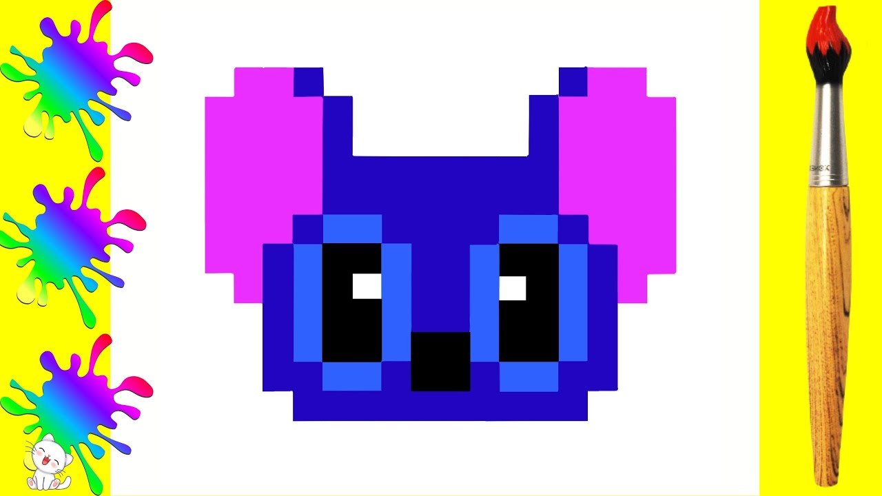 Ζωγραφική για τα παιδιά / How to draw Stich / pixel drawing - YouTube