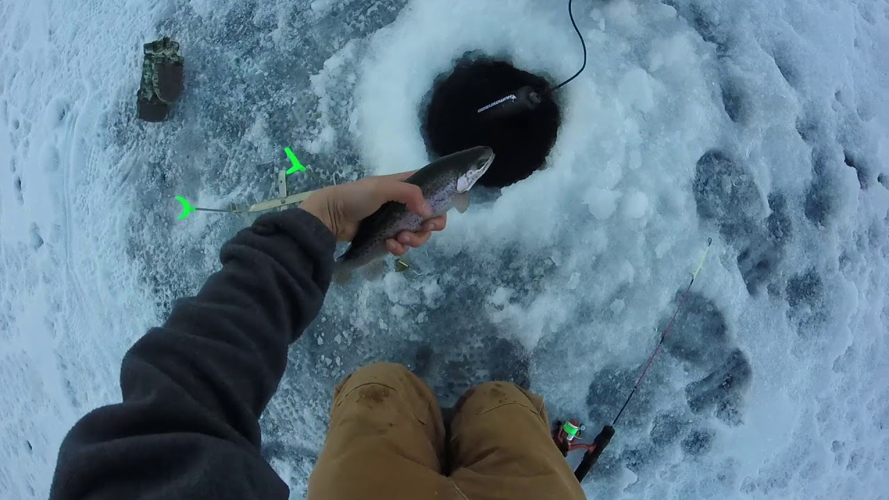 Ice Fishing Skaguay Reservoir 2018 - YouTube