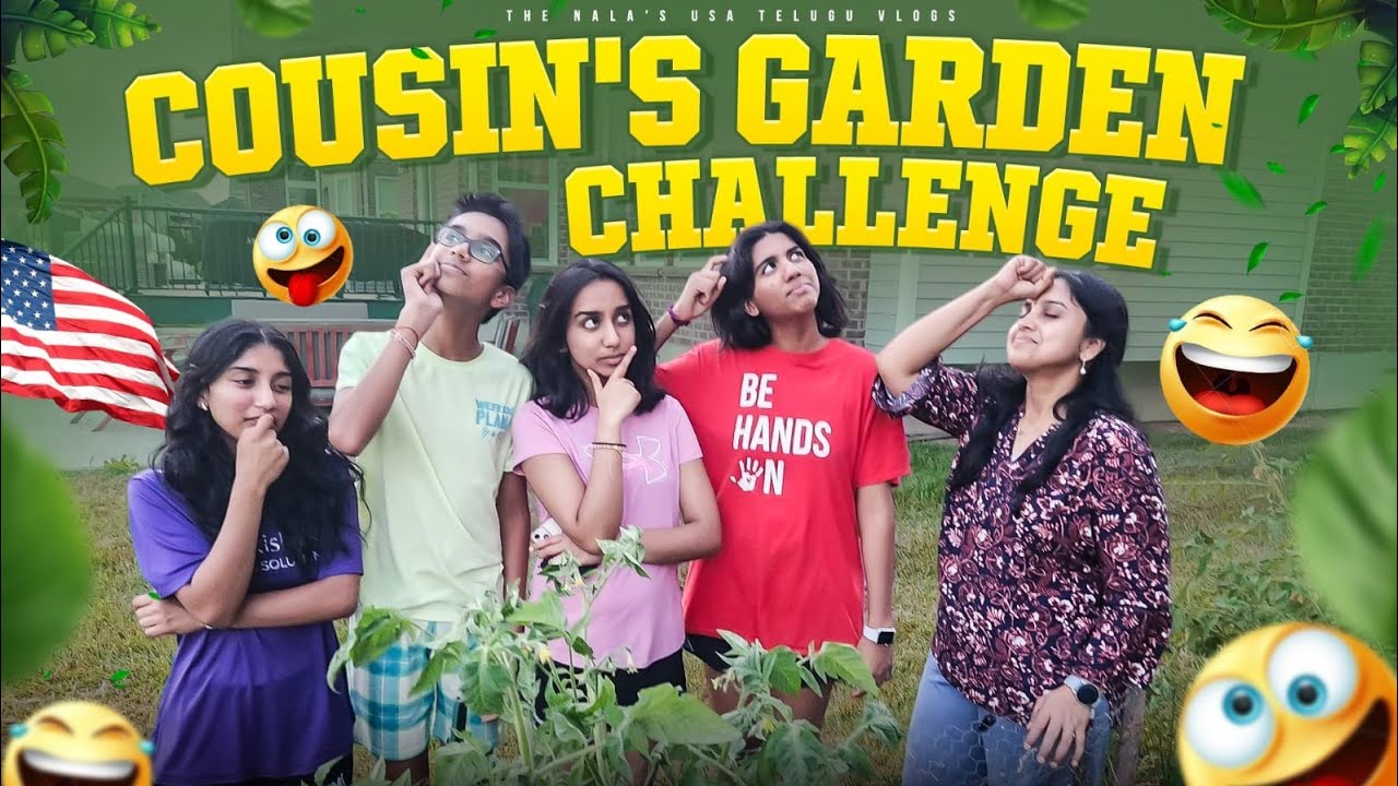 😅 చాలా Fun Video Cousins Garden Challenge | Telugu Vlogs from USA ...