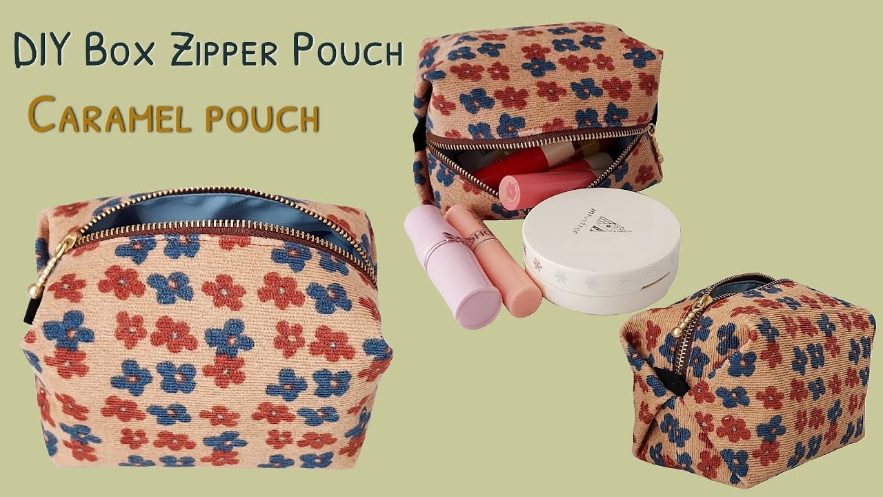 how to sew a box zipper pouch | diy zipper box pouch | diy boxy pouch ...