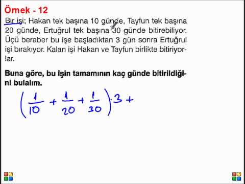 YGS Matematik - İşçi Havuz Problemleri 2. Bölüm - Video Konu Anlatımı