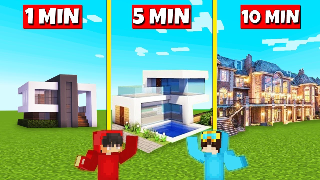 MODERN HOUSE BUILD BATTLE In Minecraft - NOOB VS PRO - Cash And Nico ...