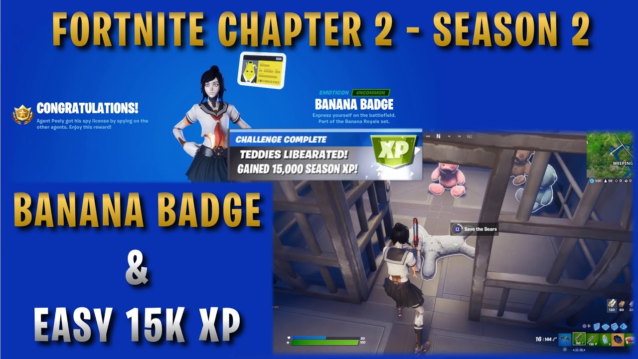 Fortnite Chapter 2 Season 2 - Free Emote: Banana Badge & Easy 15K XP ...