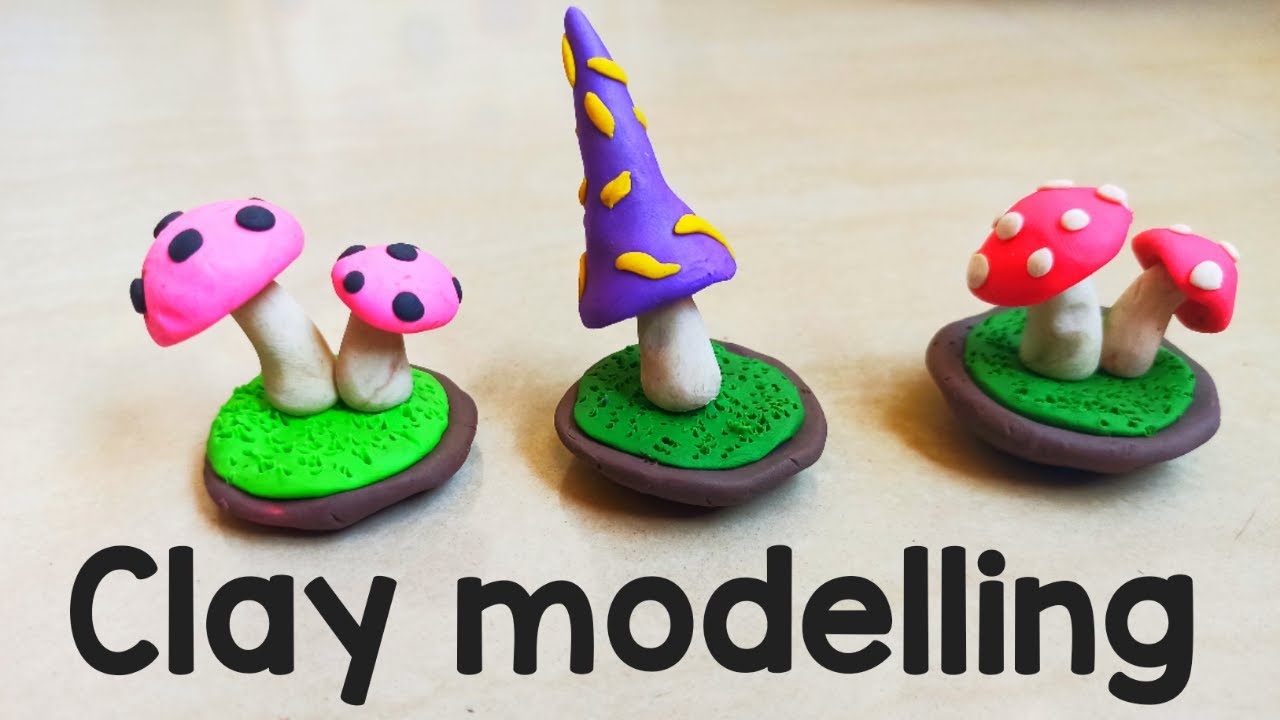 Clay Modelling For Kids | How to make Mushroom From Clay Dough |🍄🍄🍄 ...