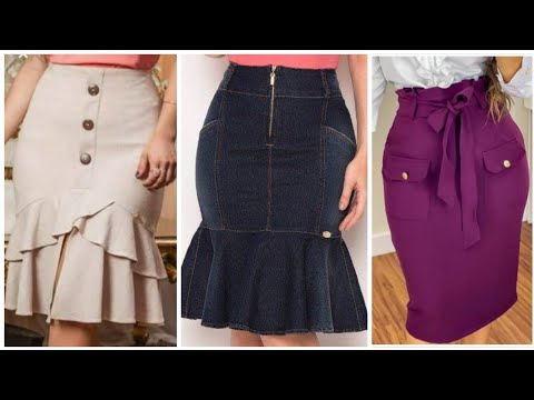 Top Class 54+ & Stylish Denim Midi & Pencil Skirts Designs & Ideas For Working Women 2022-23