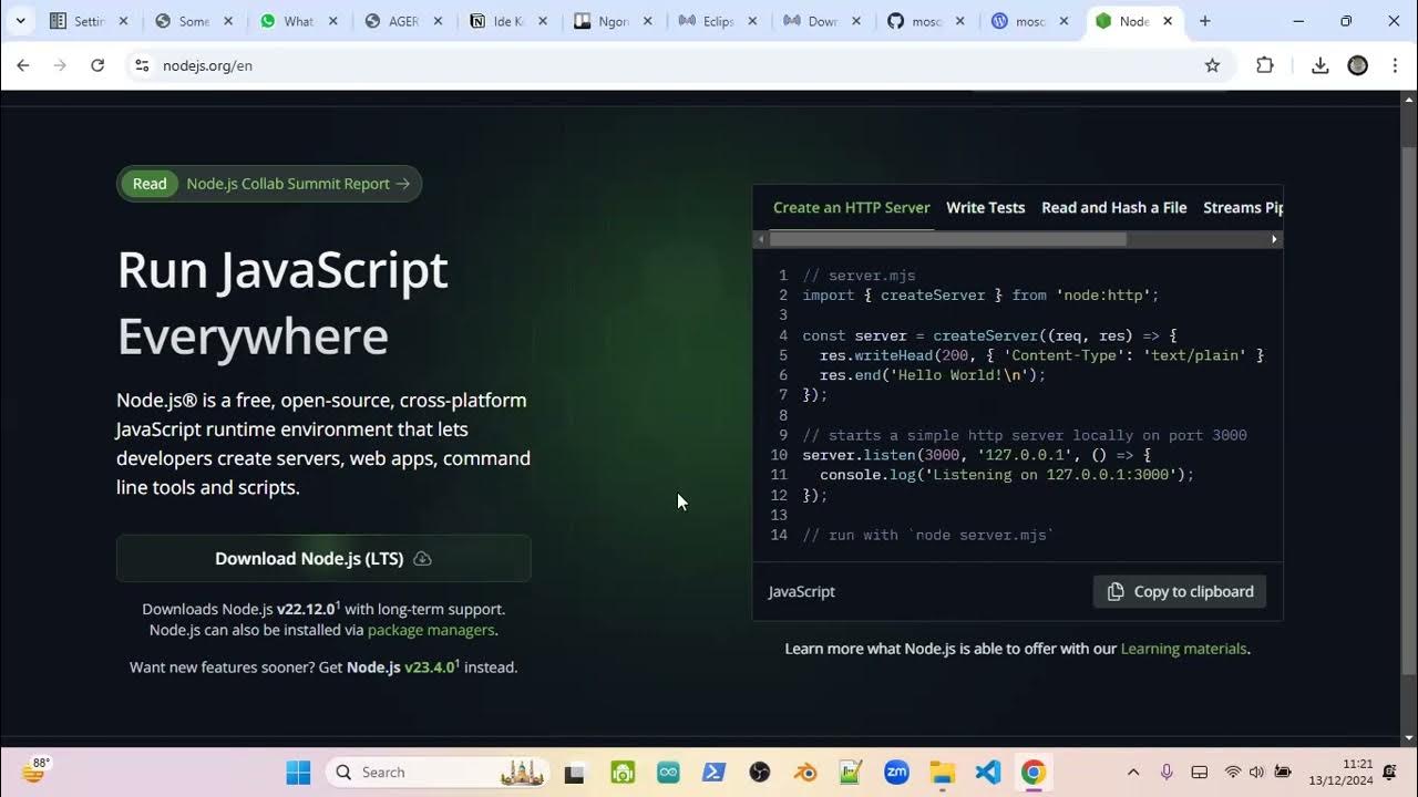 How to install NodeJS 22 (also NPM) on Windows 11 - YouTube