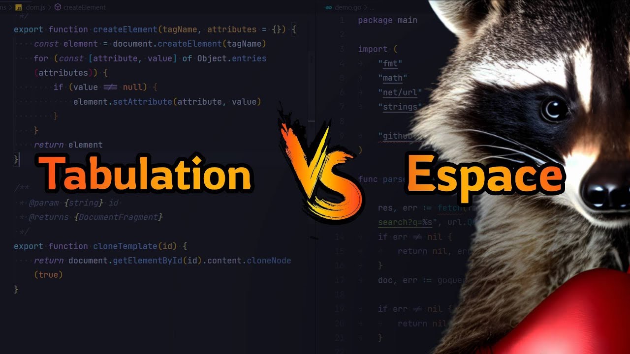 Indenter son code : Espace ou Tabulation ? - YouTube