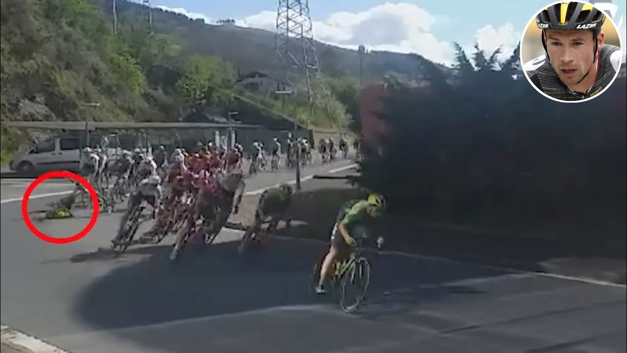 Video Of The Crash Of Primož Roglič |Primoz Roglic Nasty Crash - YouTube