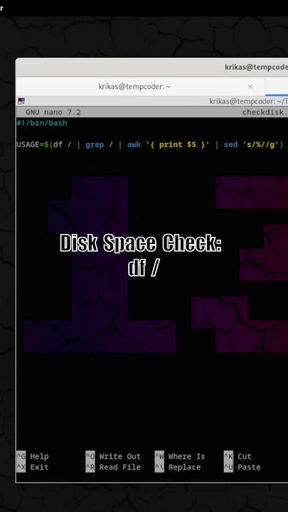 Basic Bash Scripting, Check Disk Space Usage #begginers #bash #bashscripting #sysadmin # ...