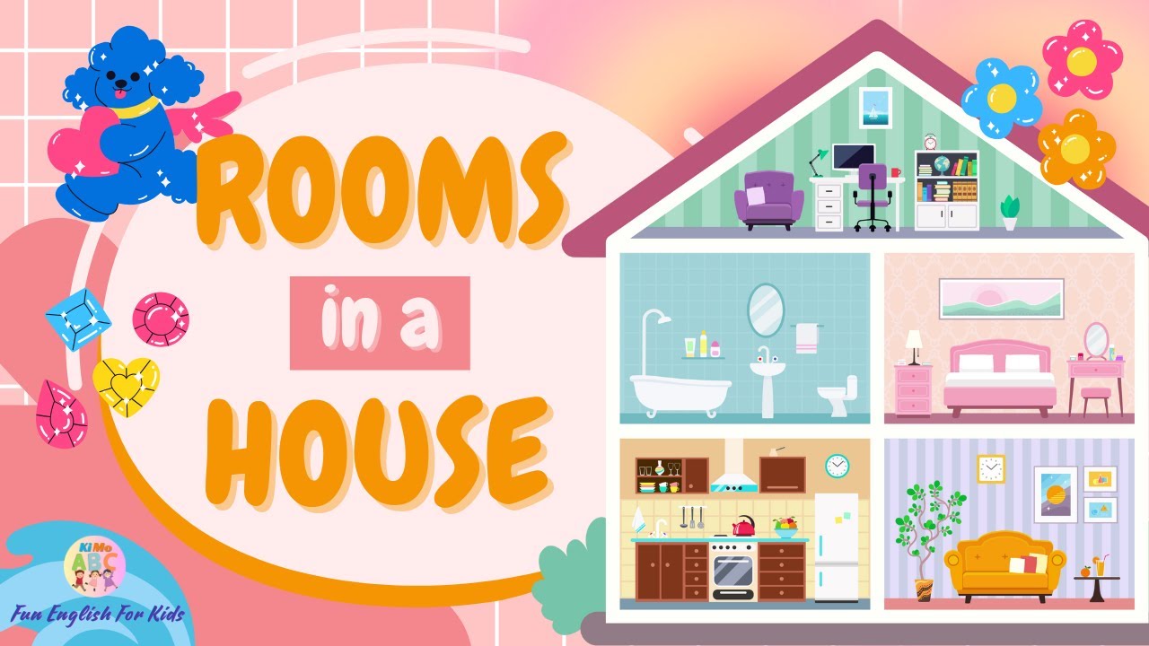 Kids vocabulary - Rooms In A House - Fun English for Kids - YouTube