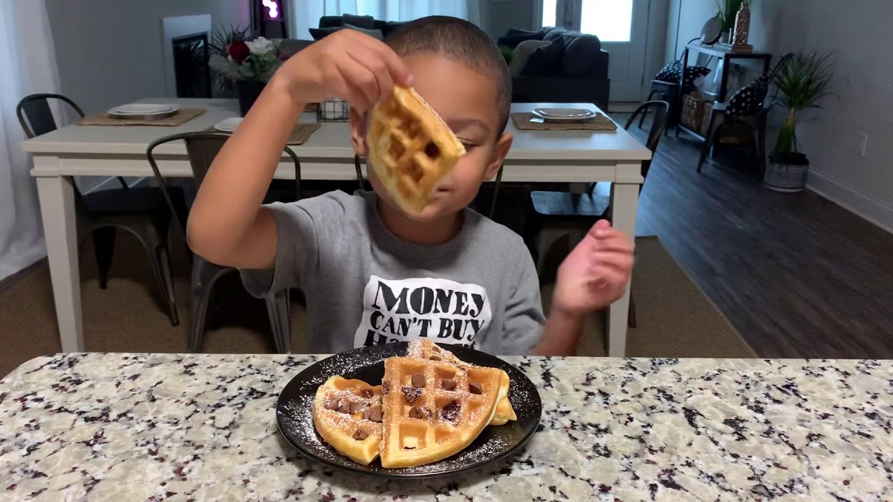 Nehemiah Eats Waffles - YouTube