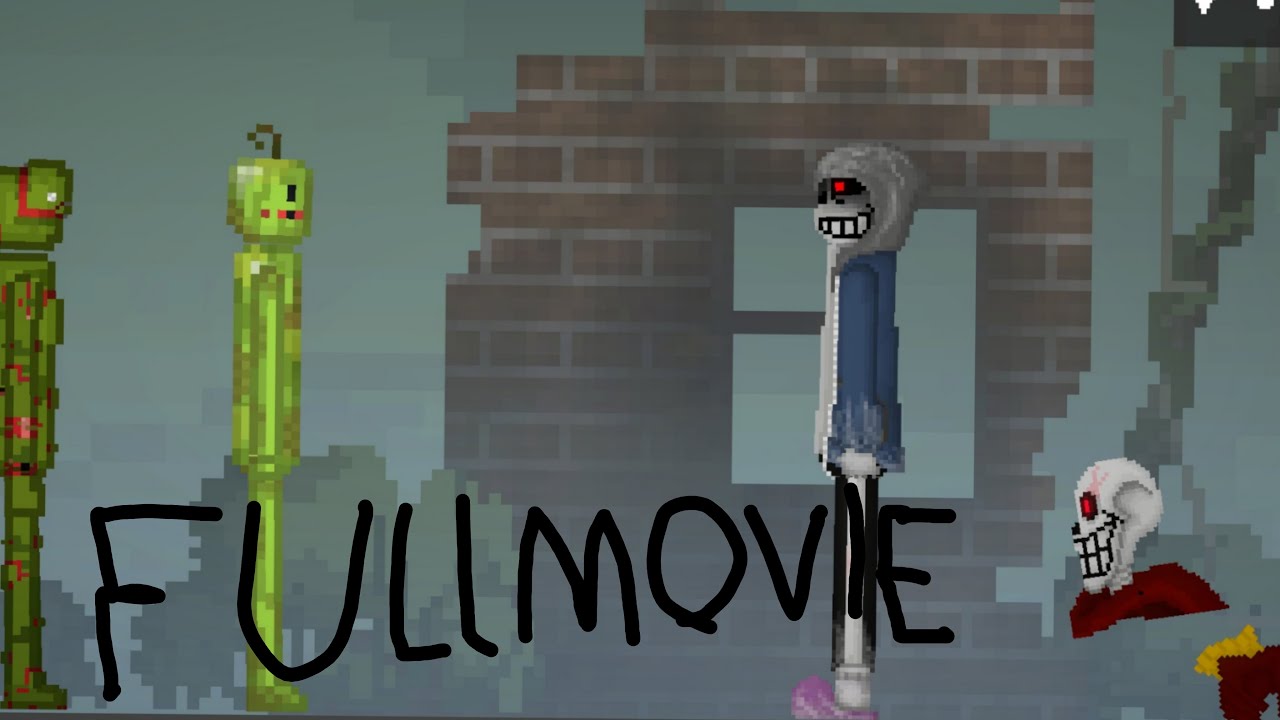 melon playground green vs sans undertale paprus full movie - YouTube