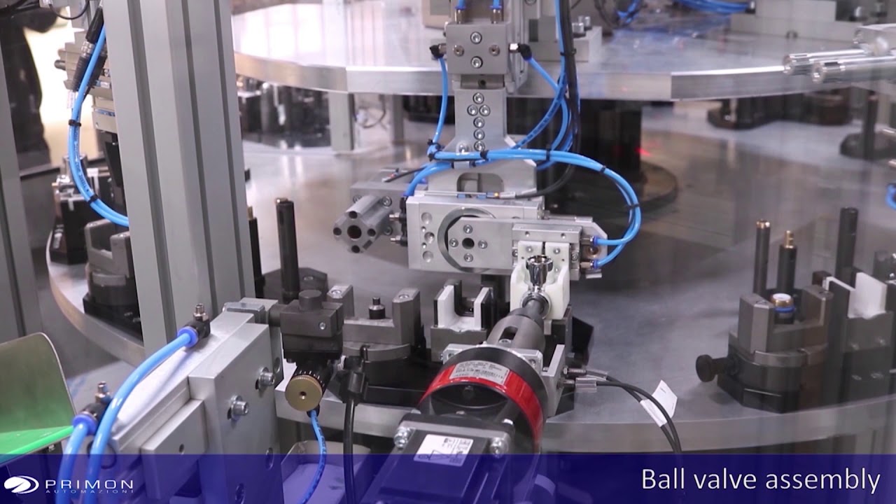 Assembly and test machine for gas ball valve - YouTube