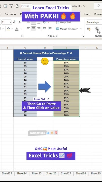 Change Number into Percentage in Exce| || Convert Normal Value in Percentage👍⌛🔥 #spreadsheet # ...