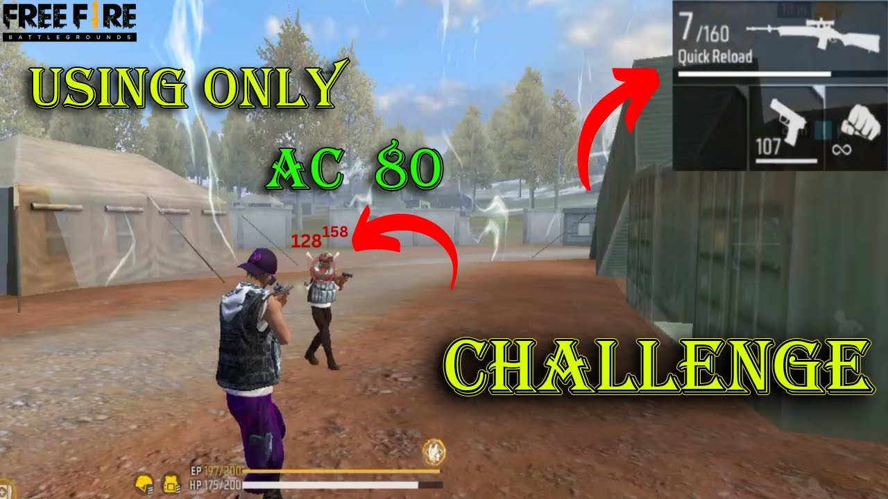 Using Only AC 80 Challenge In Free Fire With Hunny Gaming | Free Fire ...