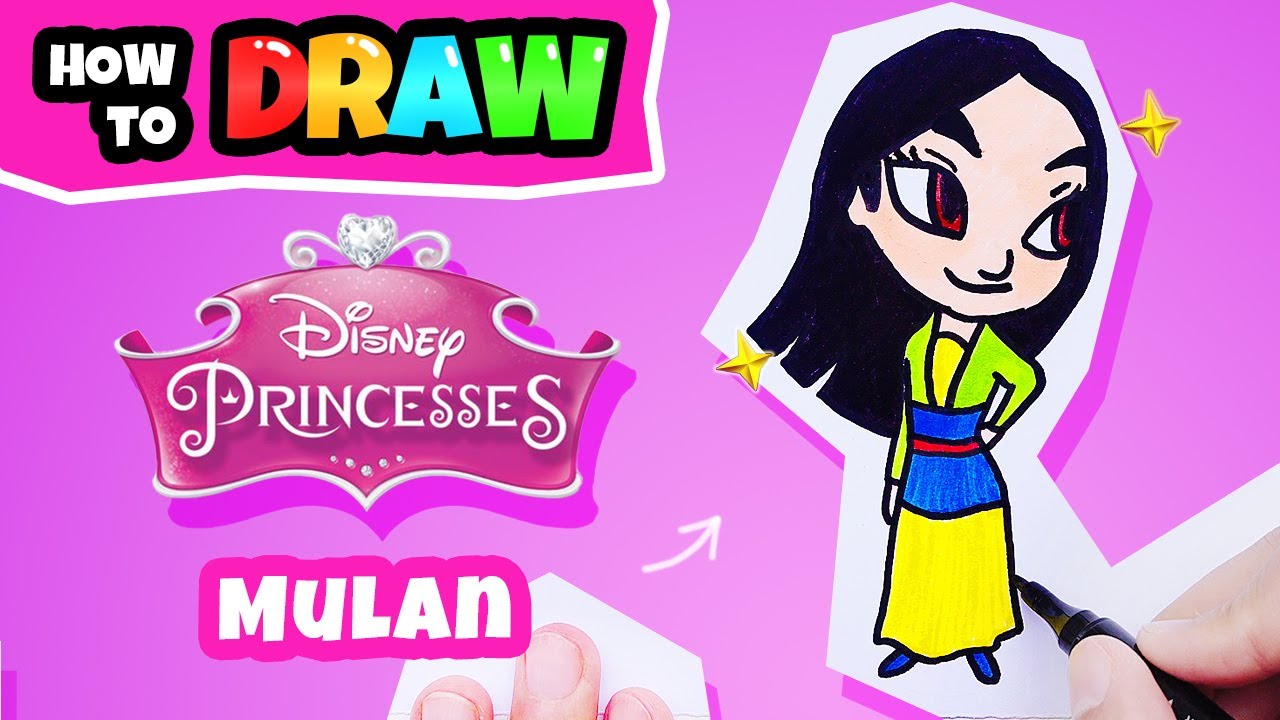 Easy Draw Mulan | Disney Princess Step by Step - YouTube