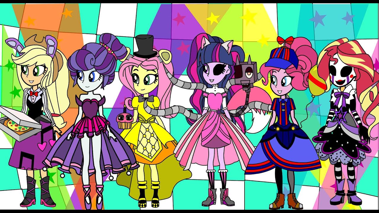 MLP mane 9 in Freddy's FNAF show- Paper version - YouTube