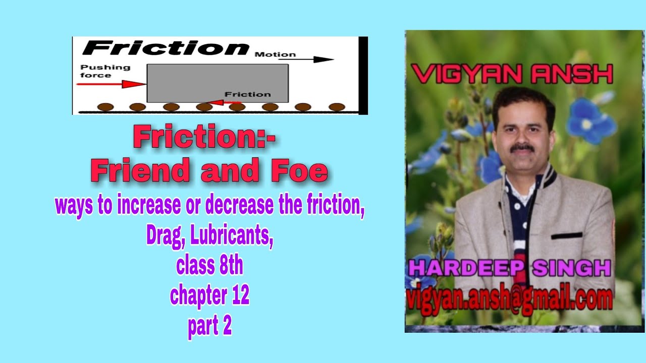 Friction, Types of friction, ways to increase or decrease it, class 8, chapter 12, Part 2 - YouTube