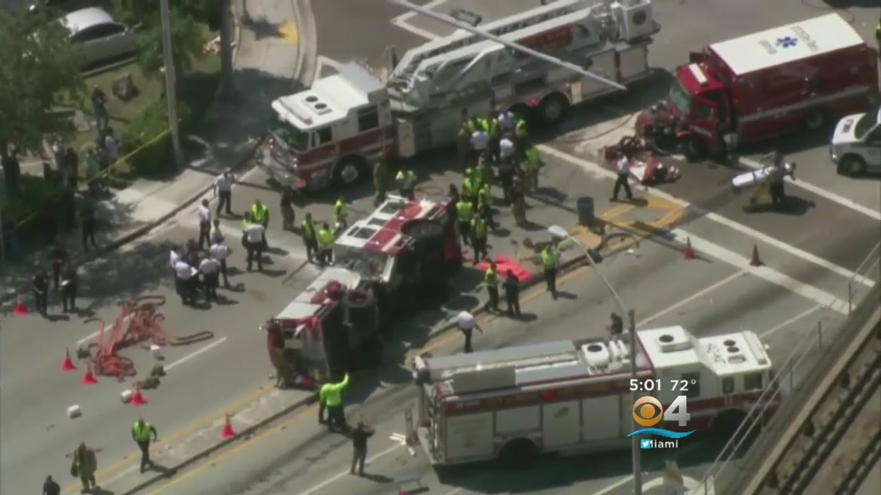 Rescue Truck & Fire Truck Crash In Miami - YouTube