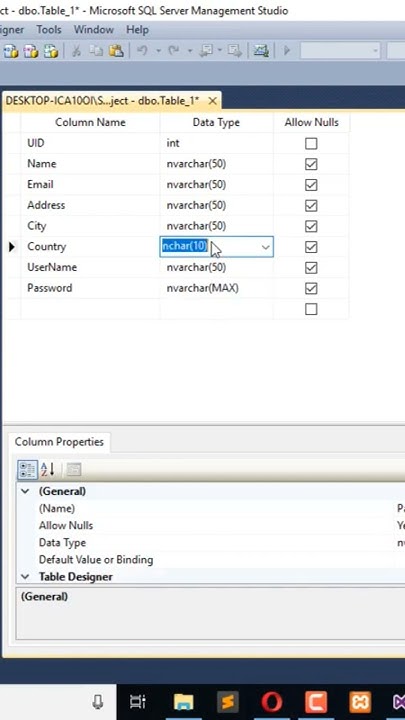 291 ASP .NET MVC - Create User Table for User Registeration Information - YouTube