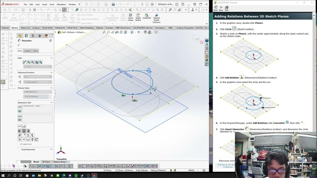 Solidworks Tutorial : 3D Sketching With Planes - YouTube