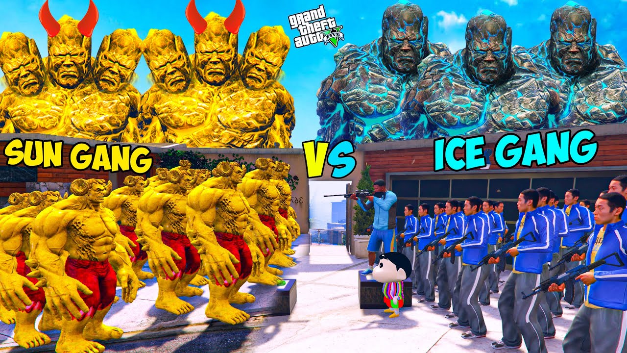 Franklin Ice God Blue Gang VS Shinchan Sun God Green Gang Ultimate ...