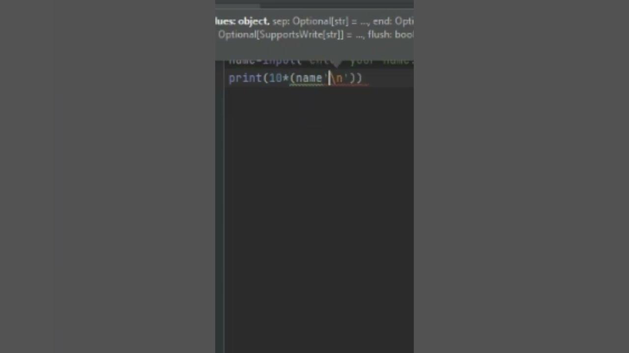 Print Your Name 10 Times Multiple Times In Python Without Using Loop