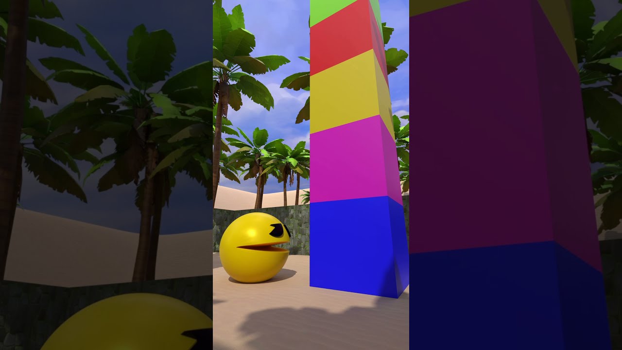 10000 Block tower Vs Pacman (Packy Shorts #5) - YouTube